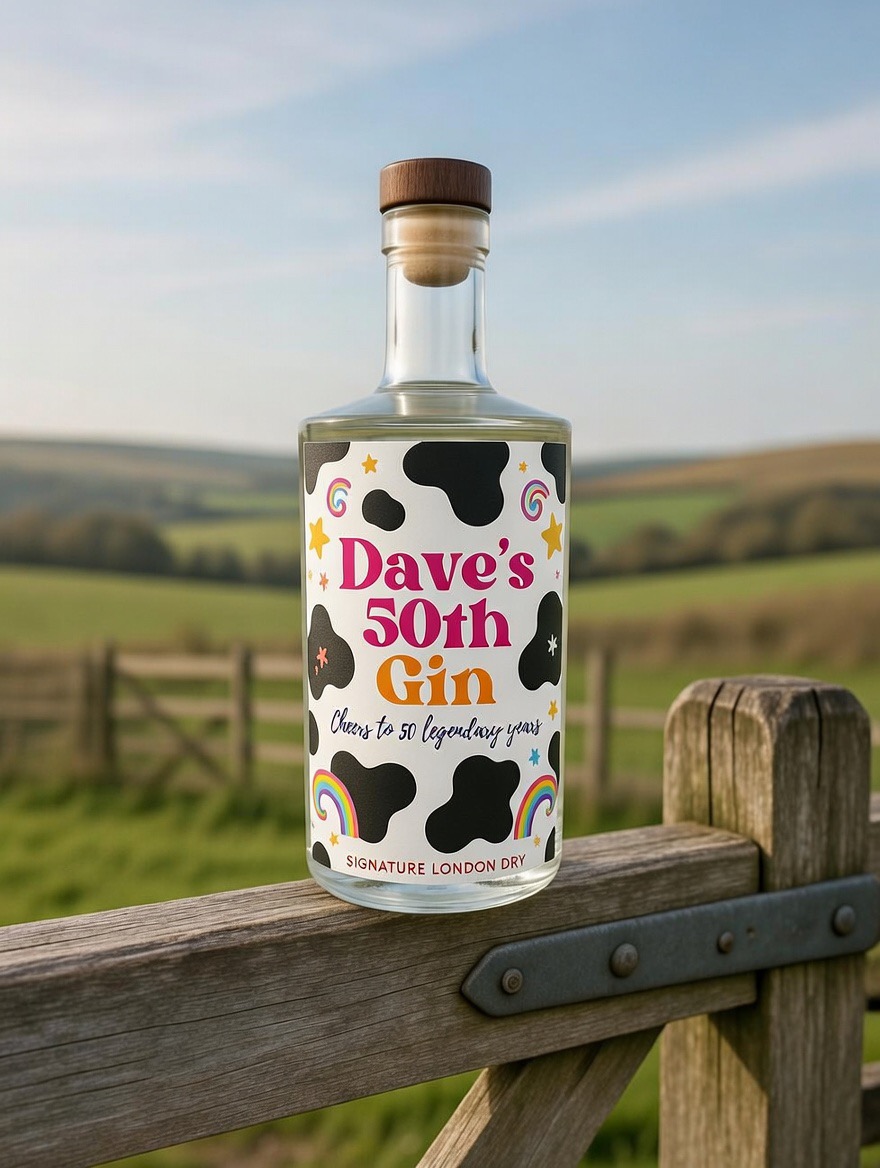 Personalised Gin Bottle Gift | Custom Gin Label UK - Wild Fox ...